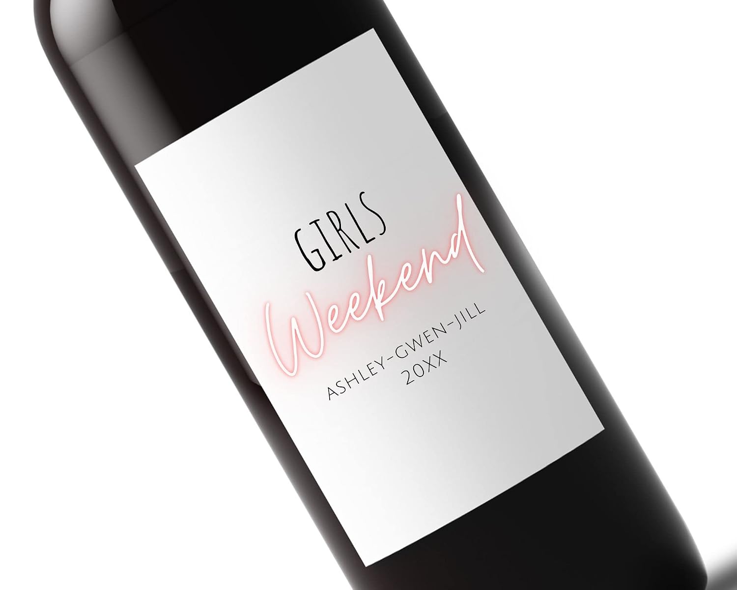 Amazon.com: Girls Weekend Neon Vibes Wine Label | Vacation Gift | Girl ...
