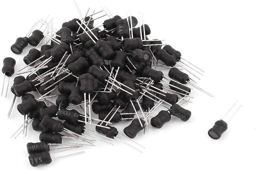 100Pcs 330uH 500mA 5x7mm 10% Tolerance Radial Lead Inductor Black ...