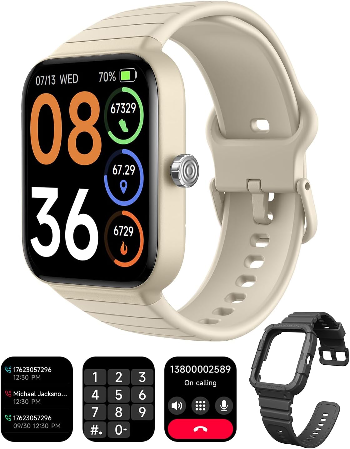 Amazon.com: Smart Watch for Women Men with 2 Bands, Alexa Built-in 1.8 ...