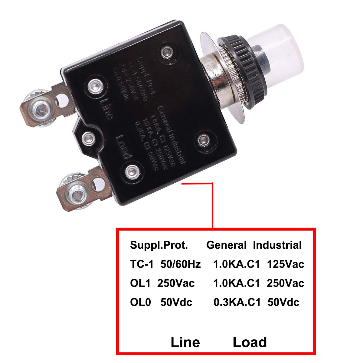 Snapklik.com : Smseace 20Amp Electric Button Breaker 125/250VAC,Thermal ...