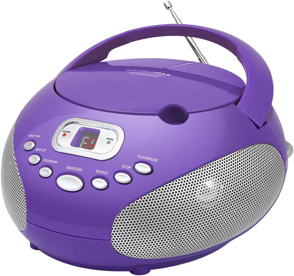 Amazon.com: HANNLOMAX HX-319CD Portable CD Boombox, AM/FM Radio, LED ...