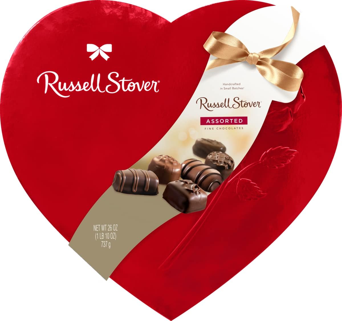 Amazon.com: Russell Stover, Assorted Chocolate Red Foil Heart Box, 26 ...