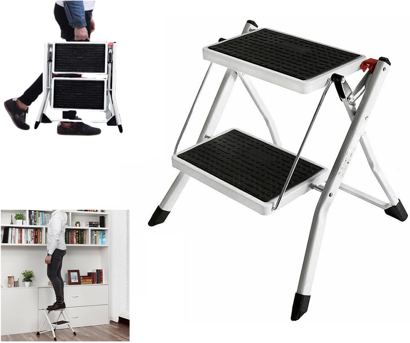Amazon.com: Folding Step Stool Kitchen Stool Mini Step Ladder Foldable ...