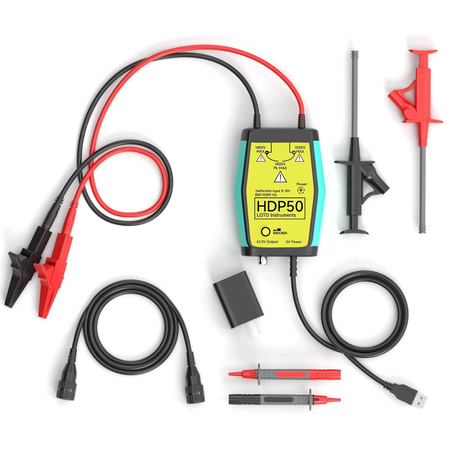 Goupchn HDP50 High Voltage Differential Active Probe 1400V 100MHz 50X ...