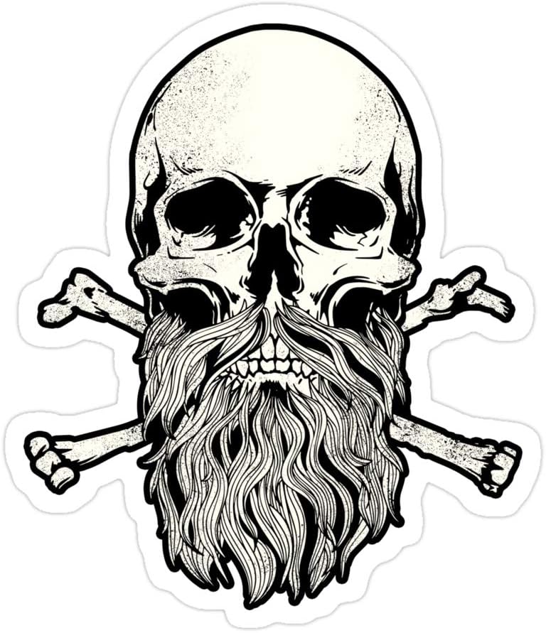 Amazon.com - Elizabeth (3 PCs/Pack) Bearded Skull 3x4 Inch Die-Cut ...