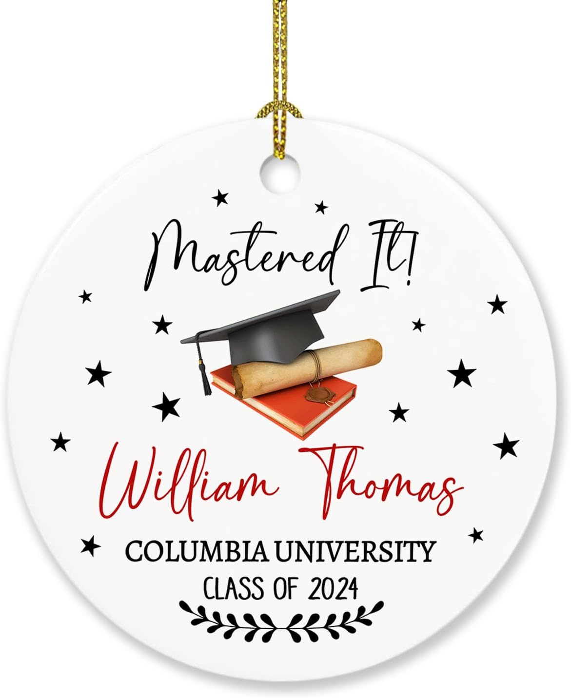 Amazon.com: Mastered It Graduation Cap Ornament, Personalized Masters ...