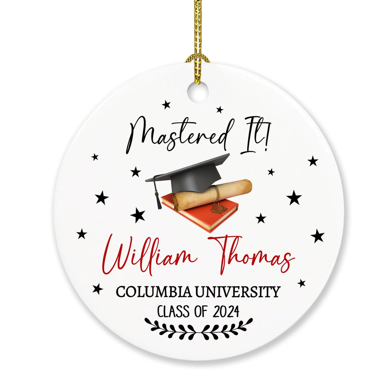 Amazon.com: Mastered It Graduation Cap Ornament, Personalized Masters ...