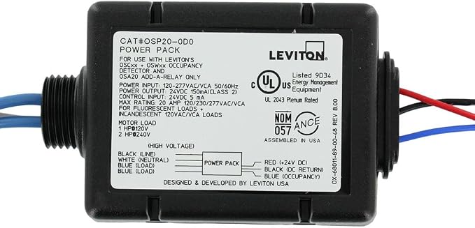 Leviton Occupancy Sensor Power Pack, 20 amp, Made in USA with globally ...