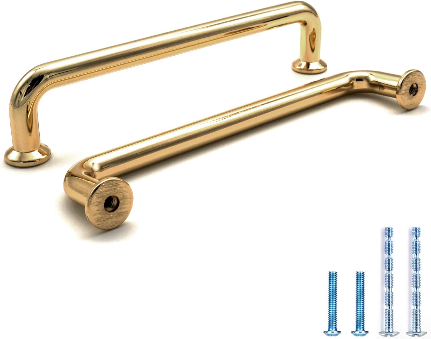 YAGU Modern 5 Pack Round Polished Brass Kitchen Drawer Knobs Bright ...