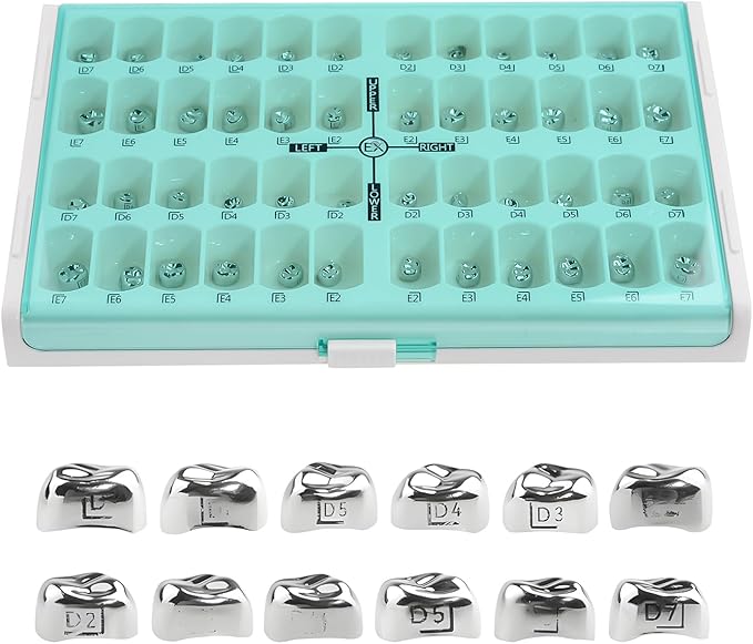 Amazon.com: Kid Denture Kid Crowns Preformed Metal Crown Stainless ...
