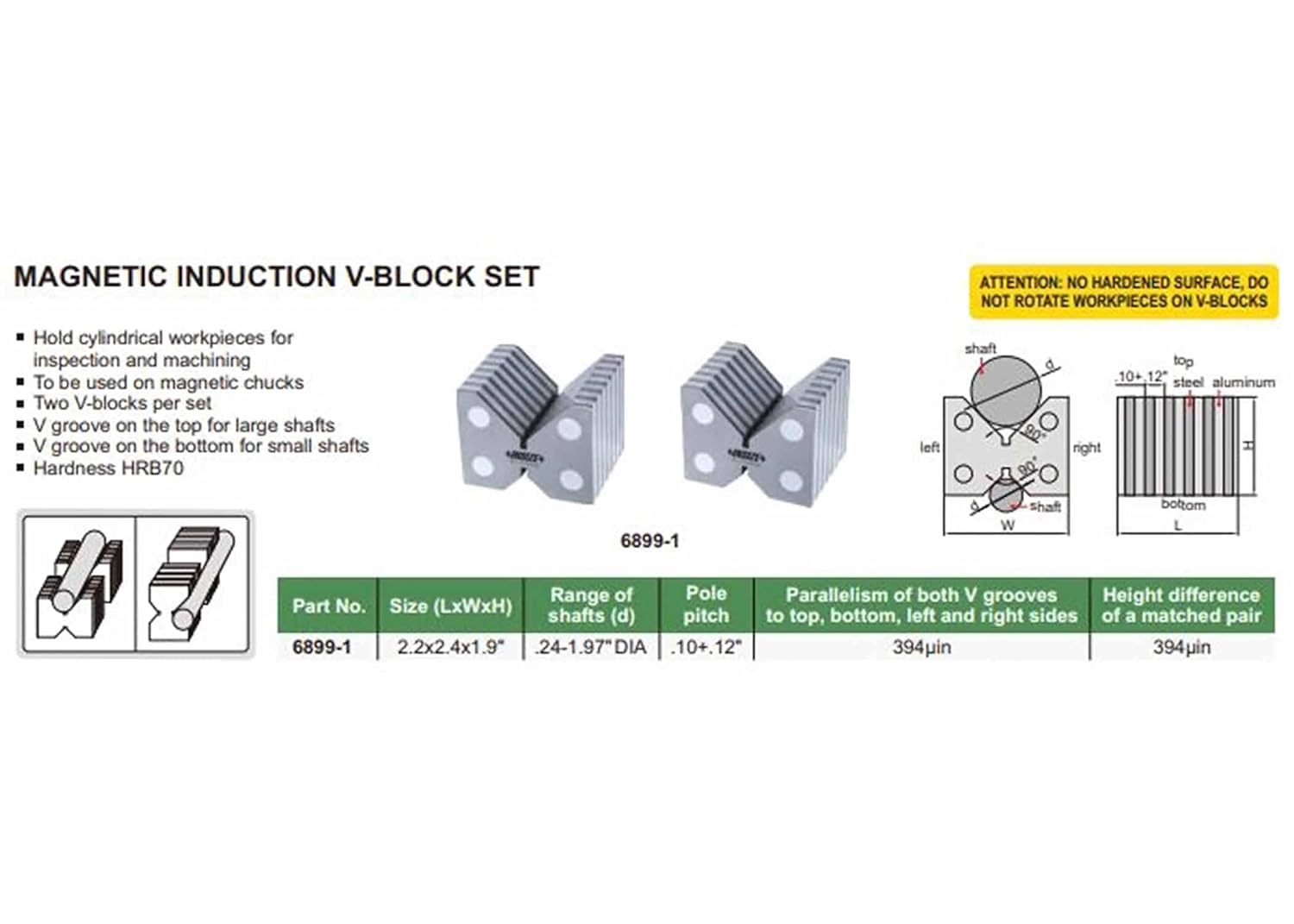 INSIZE 6899-1 Magnetic Induction V-Block Set, 2.0 x Nepal | Ubuy