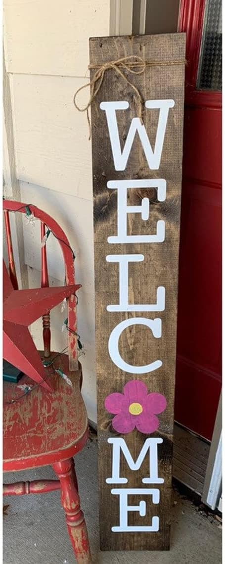 Amazon.com : Agriism Welcome Flower Porch Sign Welcome Sign Vertical ...