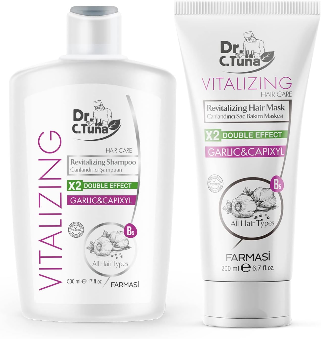Amazon.com : FARMASI Dr. C. Tuna Vitalizing Garlic Shampoo and Hair ...