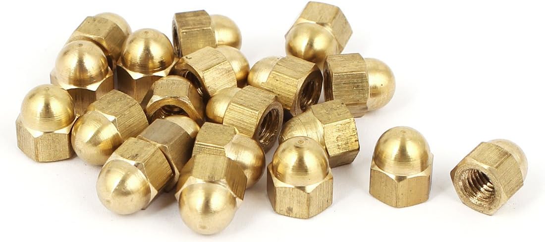 Amazon.com: uxcell Hex Cap Nuts - 20Pcs M5 Dome Nuts Brass Hexagon ...