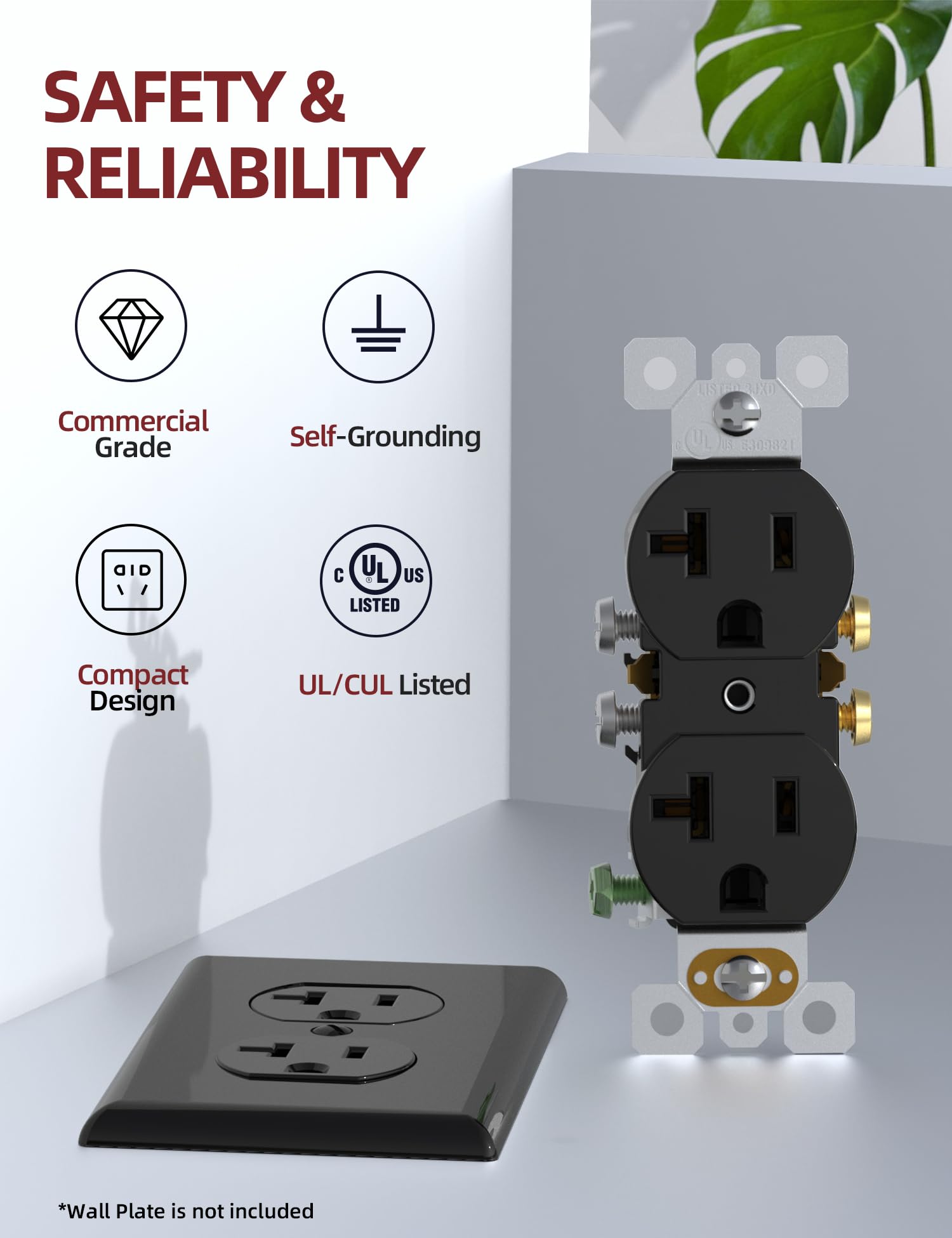 Snapklik.com : AIDA 20 Amps Outlets Duplex Electrical Receptacle ...