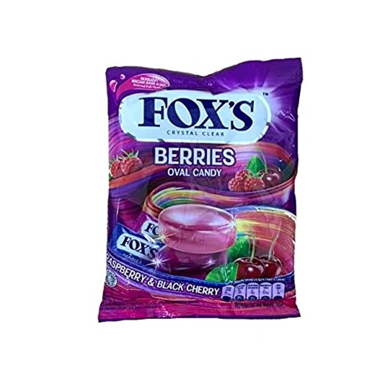 Fox's Berries Oval Hard Candy Raspberry & Black Cherry Flavor Packet ...