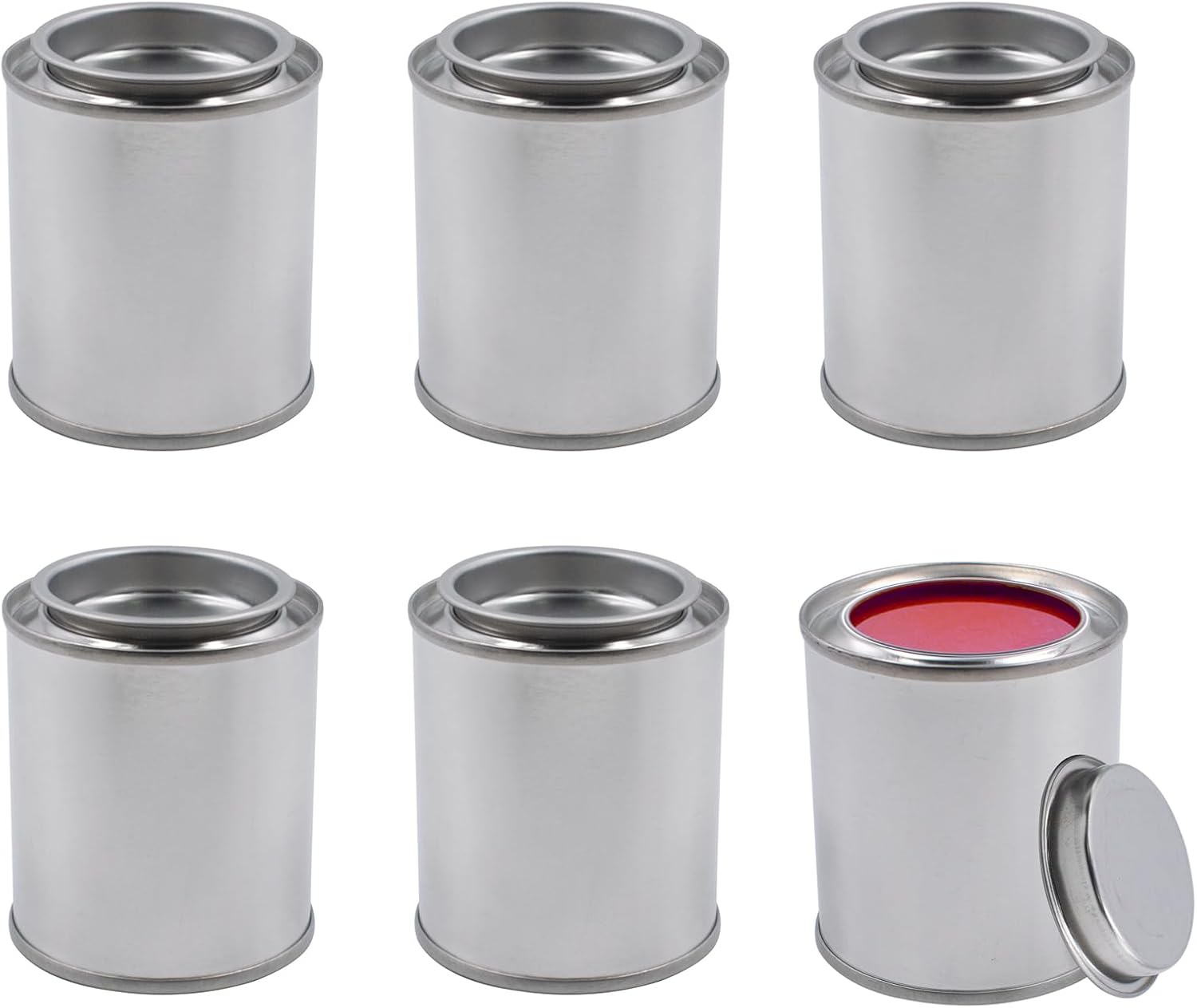 Amazon.com: 6 PCS Metal Paint Cans with Lids (1/4 Pint Size), 1/2 Cup ...