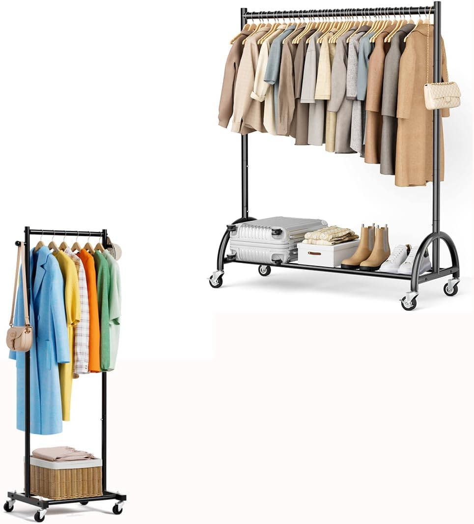 Amazon.com: MISSLO Small Clothes Racks for Hanging Clothes and Heavy ...