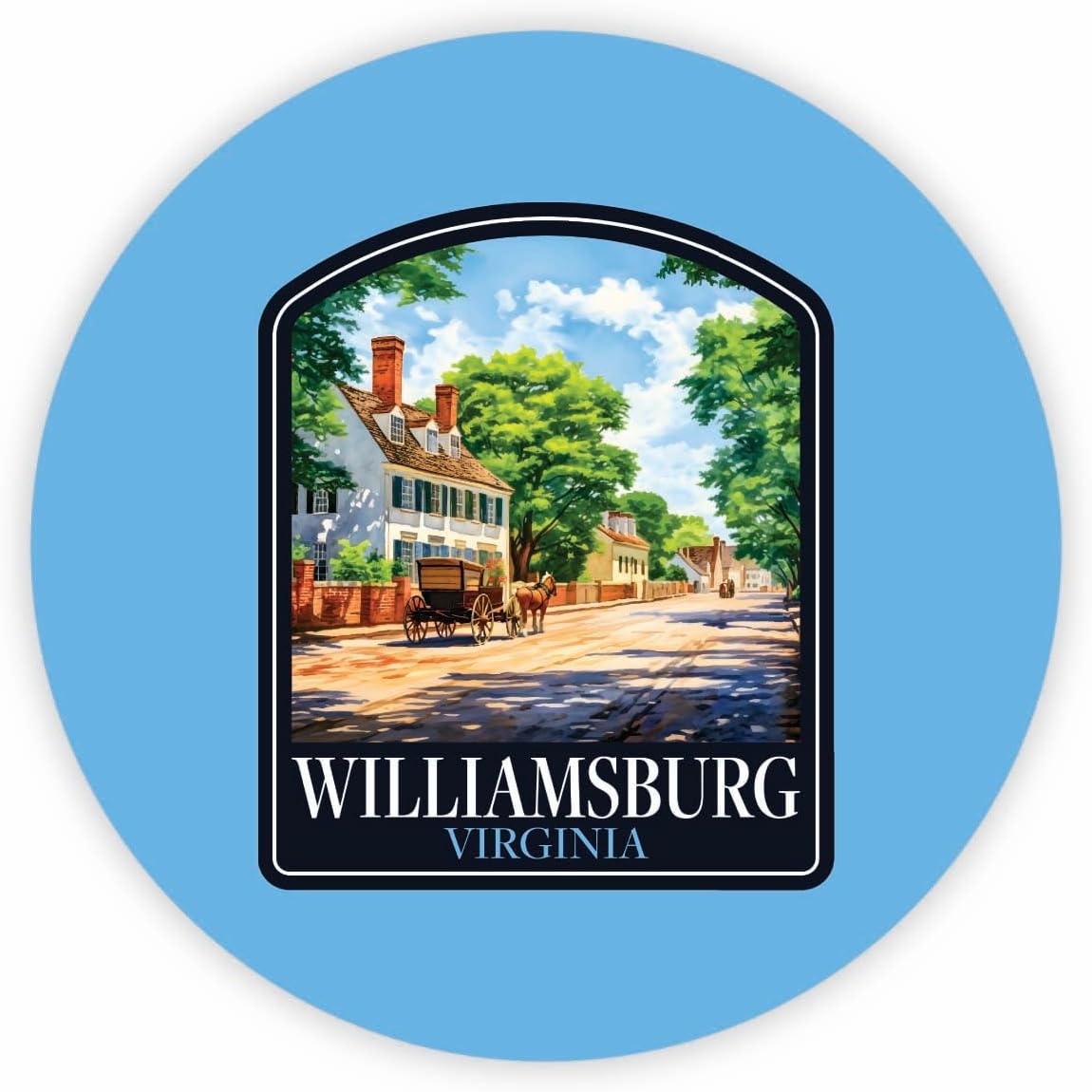 Amazon.com: Williamsburg Virginia Colonial Street Design Souvenir Round ...