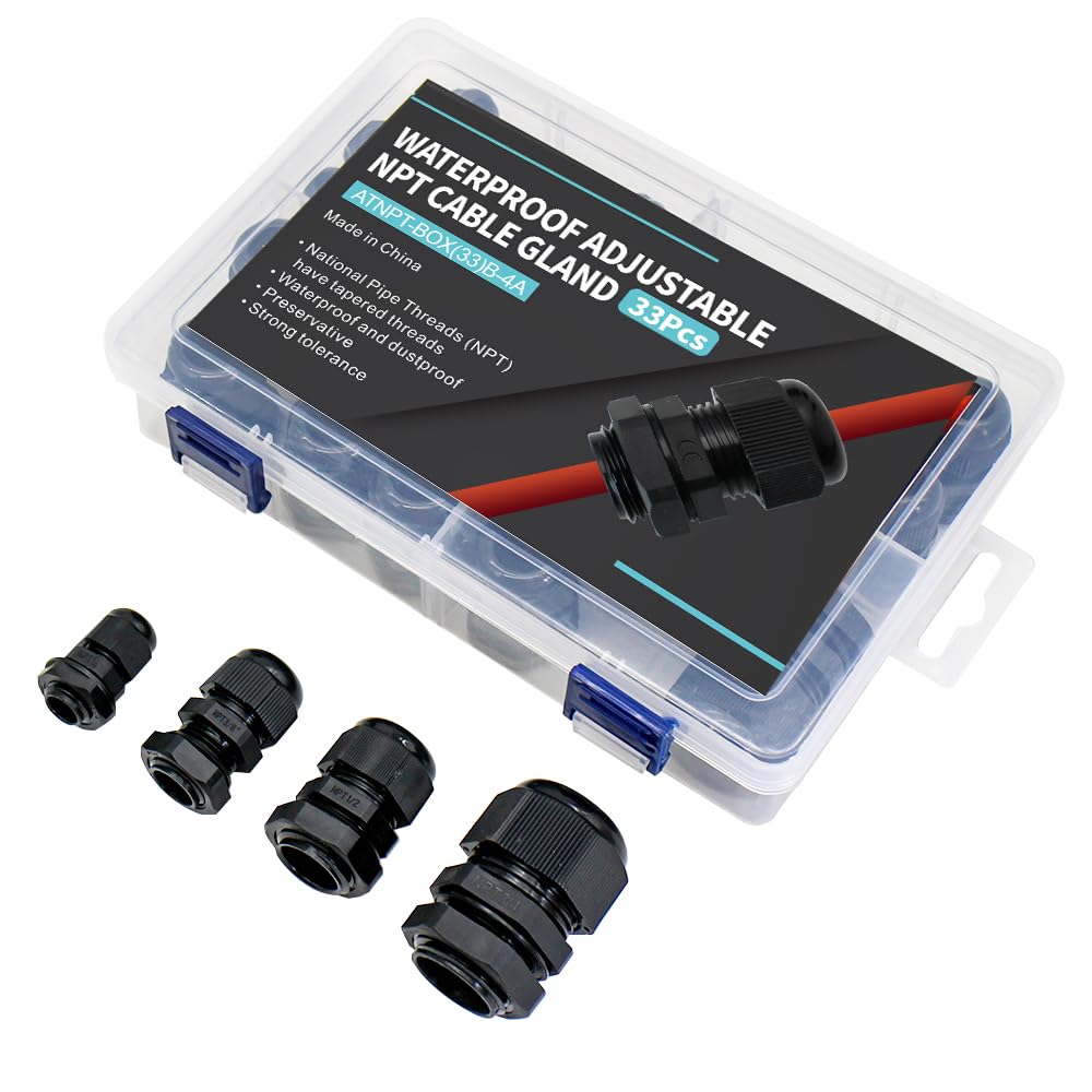 HUIXHAO Cable Gland Waterproof Kit White IP68,NPT Wire Gland Cable ...