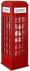 Telephone Booth Bookshelf 5-tier Wood Bookcase,floor Standing Bookcase ...