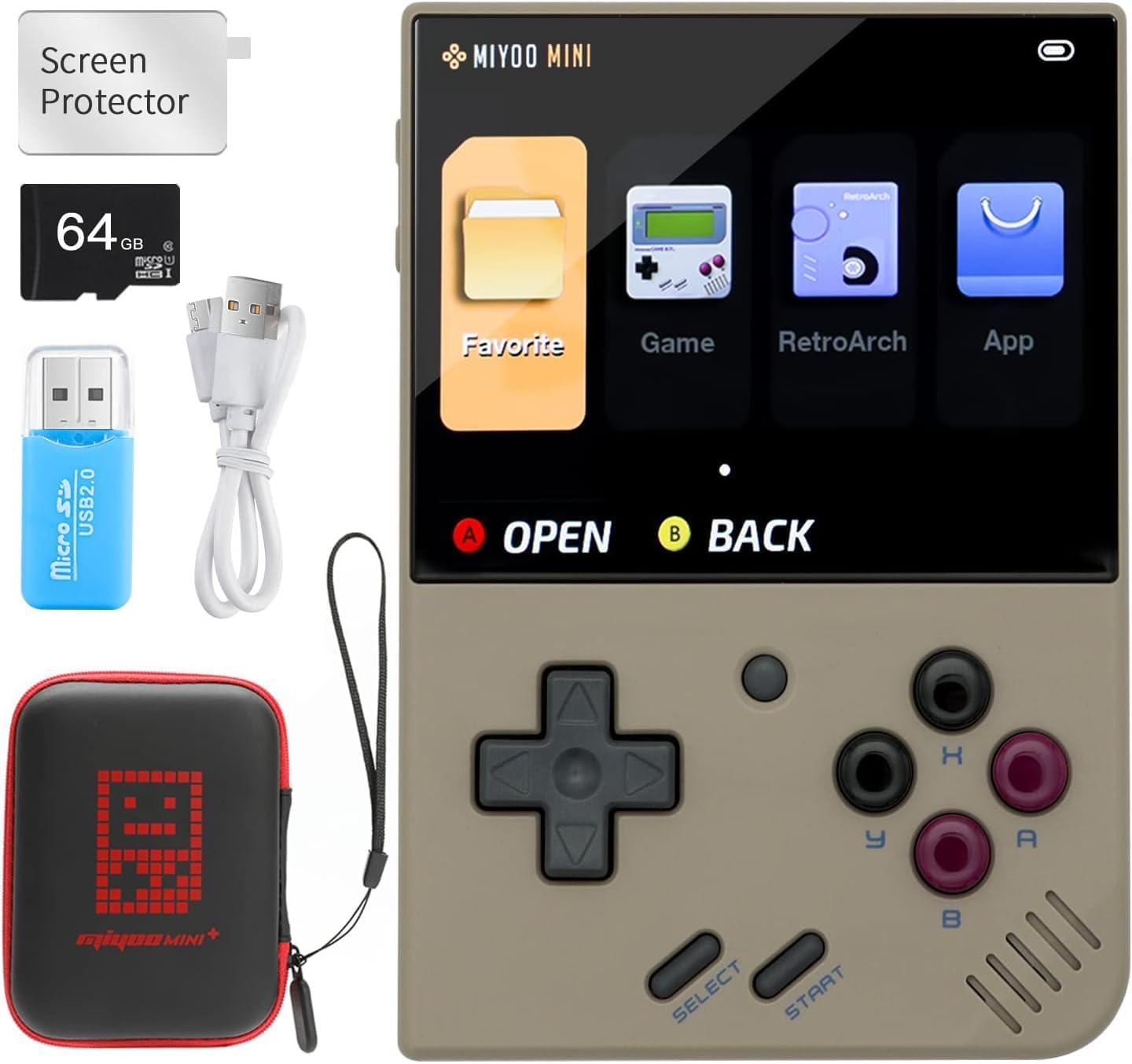 Miyoo Mini Plus Handheld Game Console with Dedicated Storage Case 3.5 ...