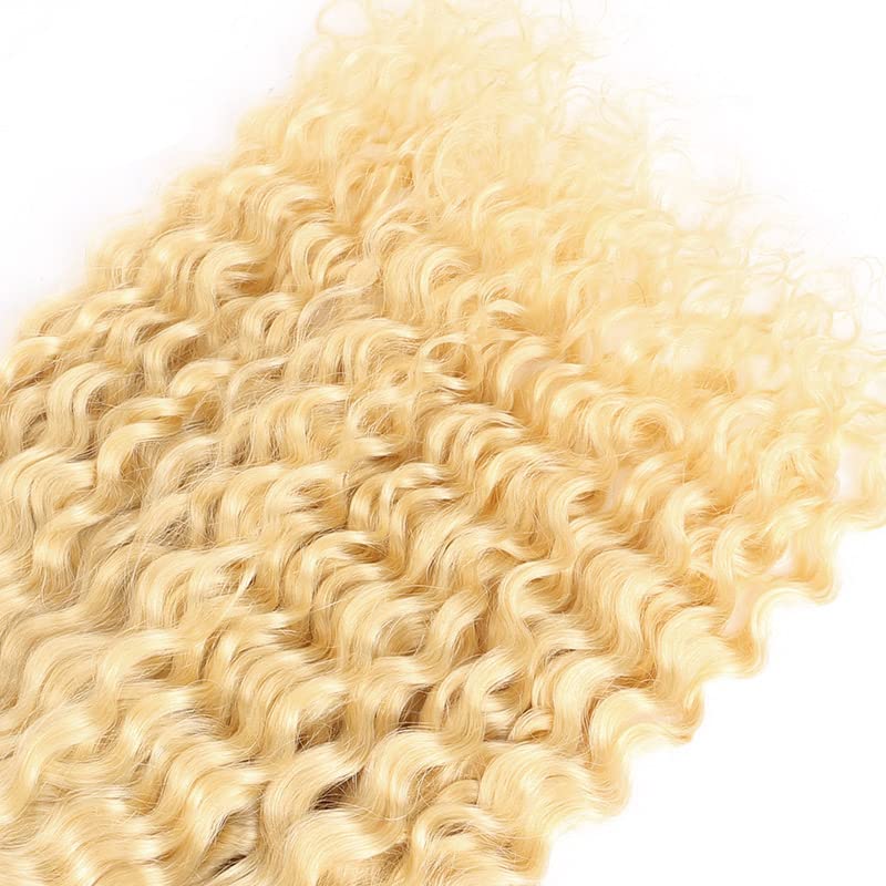 Paquetes de cabello humano rubio 613 de onda profunda, 14, 16, 18 ...