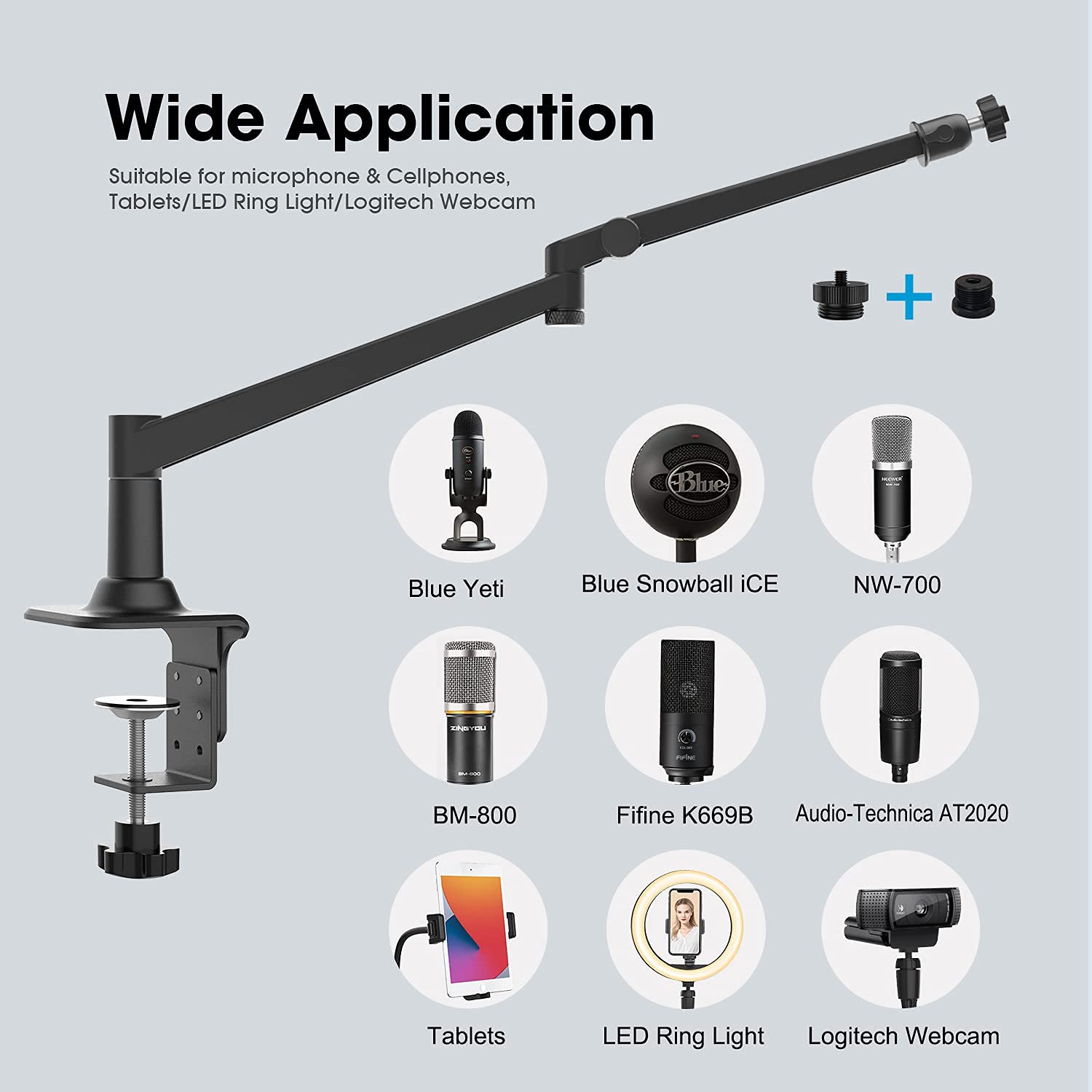 Snapklik.com : Smatree Microphone Stand Desk Compatible For Shure SM58