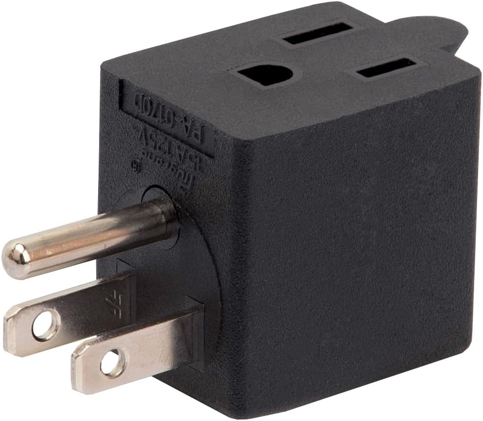 90 Degree Adapter Right Angled Downward Angled USA 3-Prong Male-Female ...