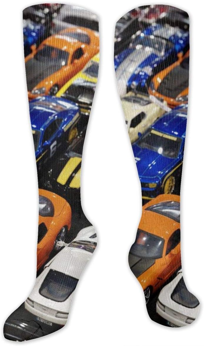 Amazon.com: Color Sports Car Knee Socks Boot Stockings High Socks ...