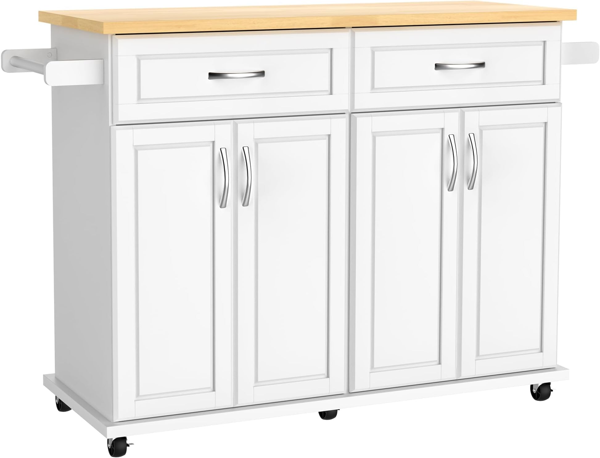 Amazon.com: HUEOFGP Kitchen Island Cart with Storage Kitchen Carts on ...