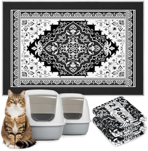 Amazon.com: Bienbee Cat Litter Mat, 2PCS 33"x22" Machine Washable ...