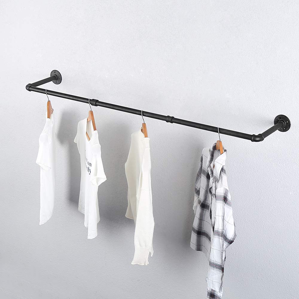 Industrial Pipe Clothing Rack Wall Mounted,Vintage Retail Garment Rack ...