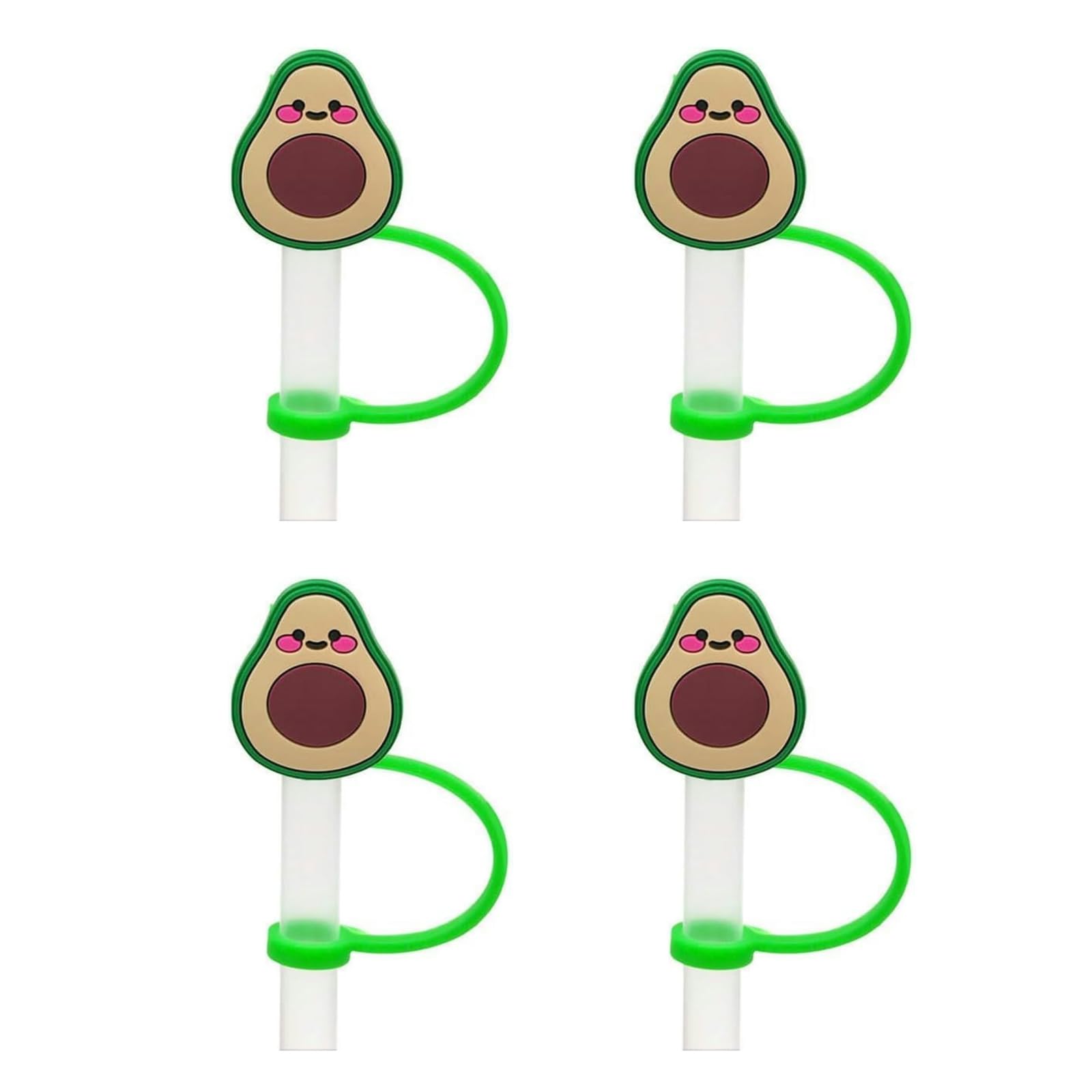 Amazon.com: 4Pcs Green Avocado Straw Cap, Cute Silicone Straw Covers ...