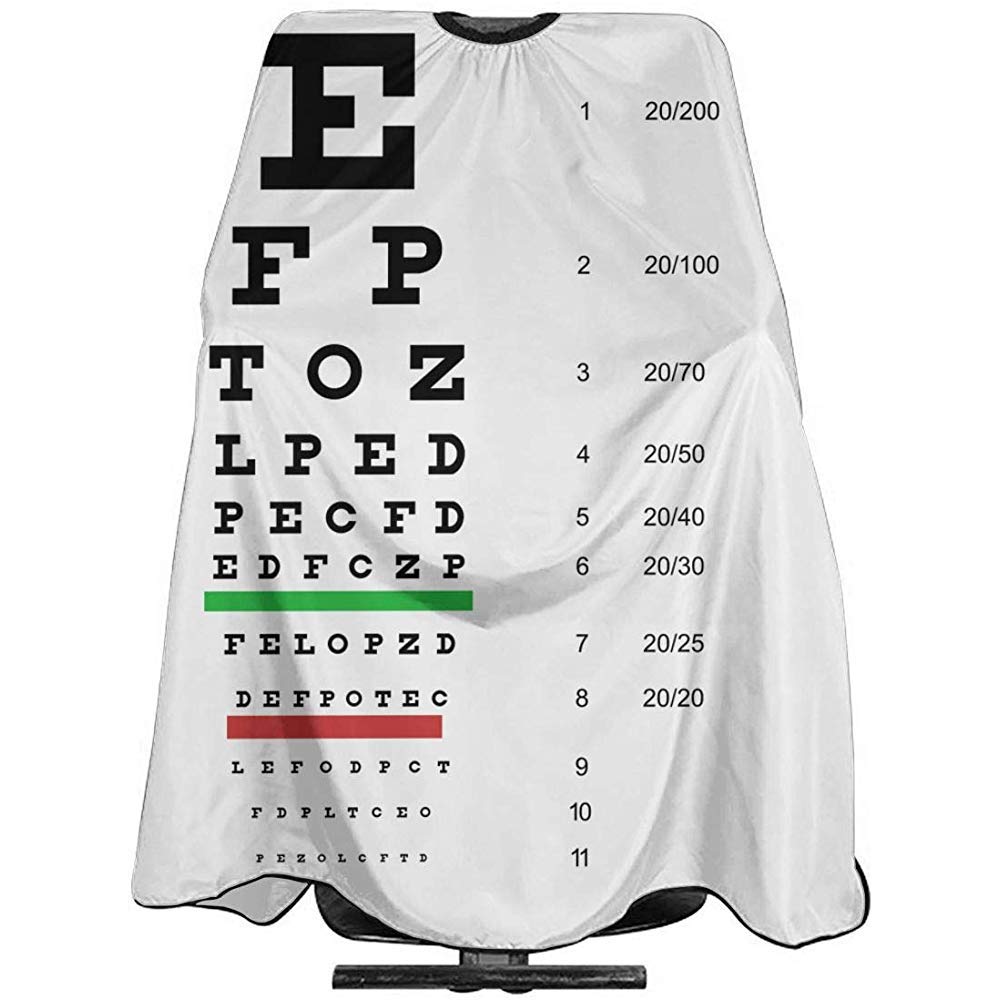 Buy Barber Cape Snellen Eye Chart Funny Pattern Hair Salon Cape Haircut ...
