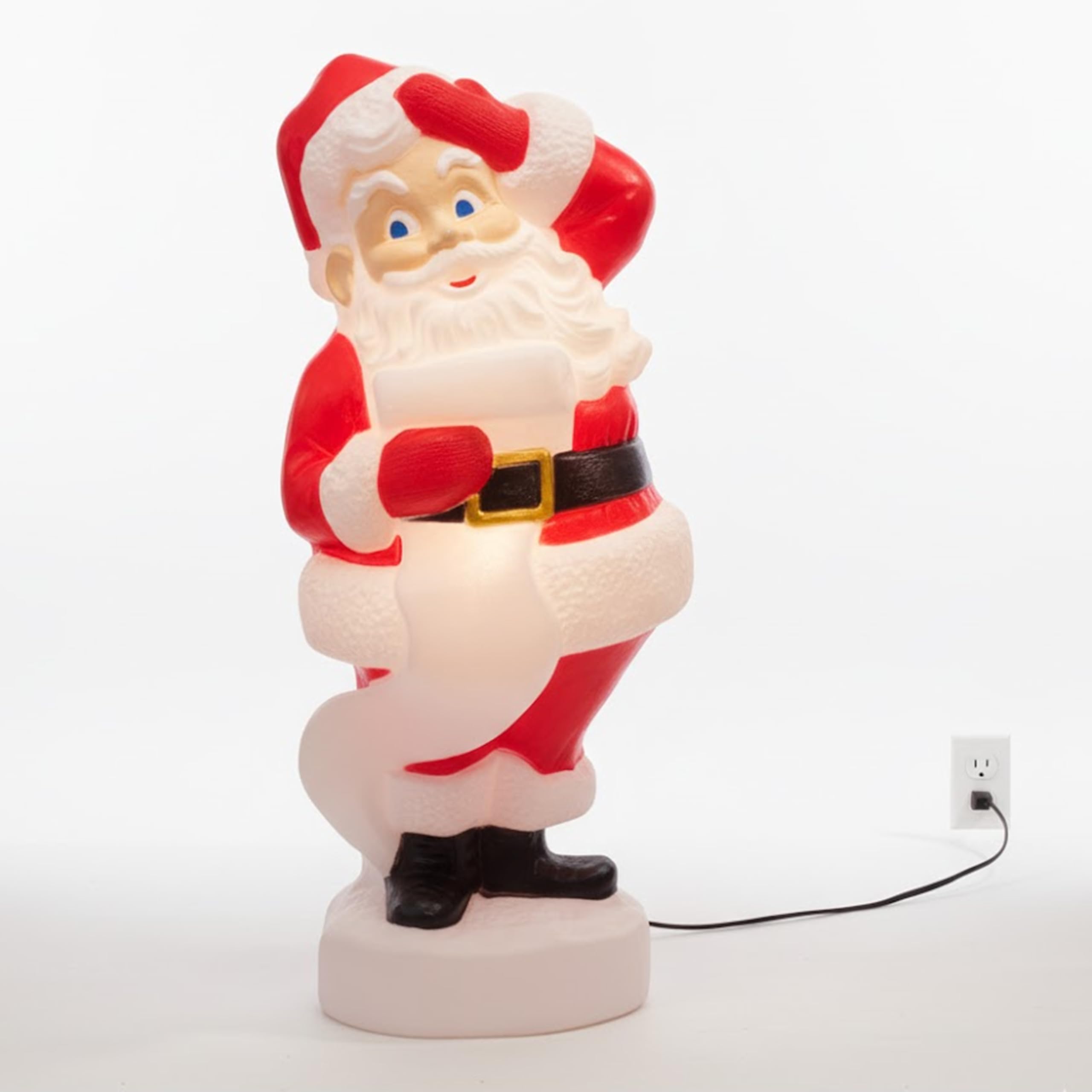 Lawn Plastic Santa Claus Large Santa With Sleigh Christmas Blow Mold