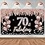 Amazon.com: 70th Birthday Decorations 70 & Fabulous Birthday Banner for Women, Rose Gold 70 ...