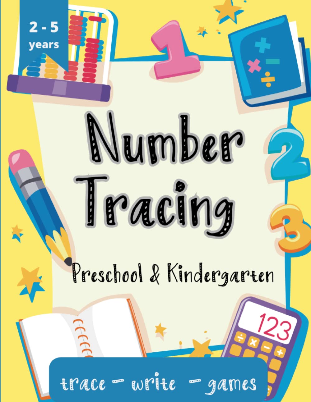 Number Tracing Preschool & Kindergarten: Practise trace workbook for ...