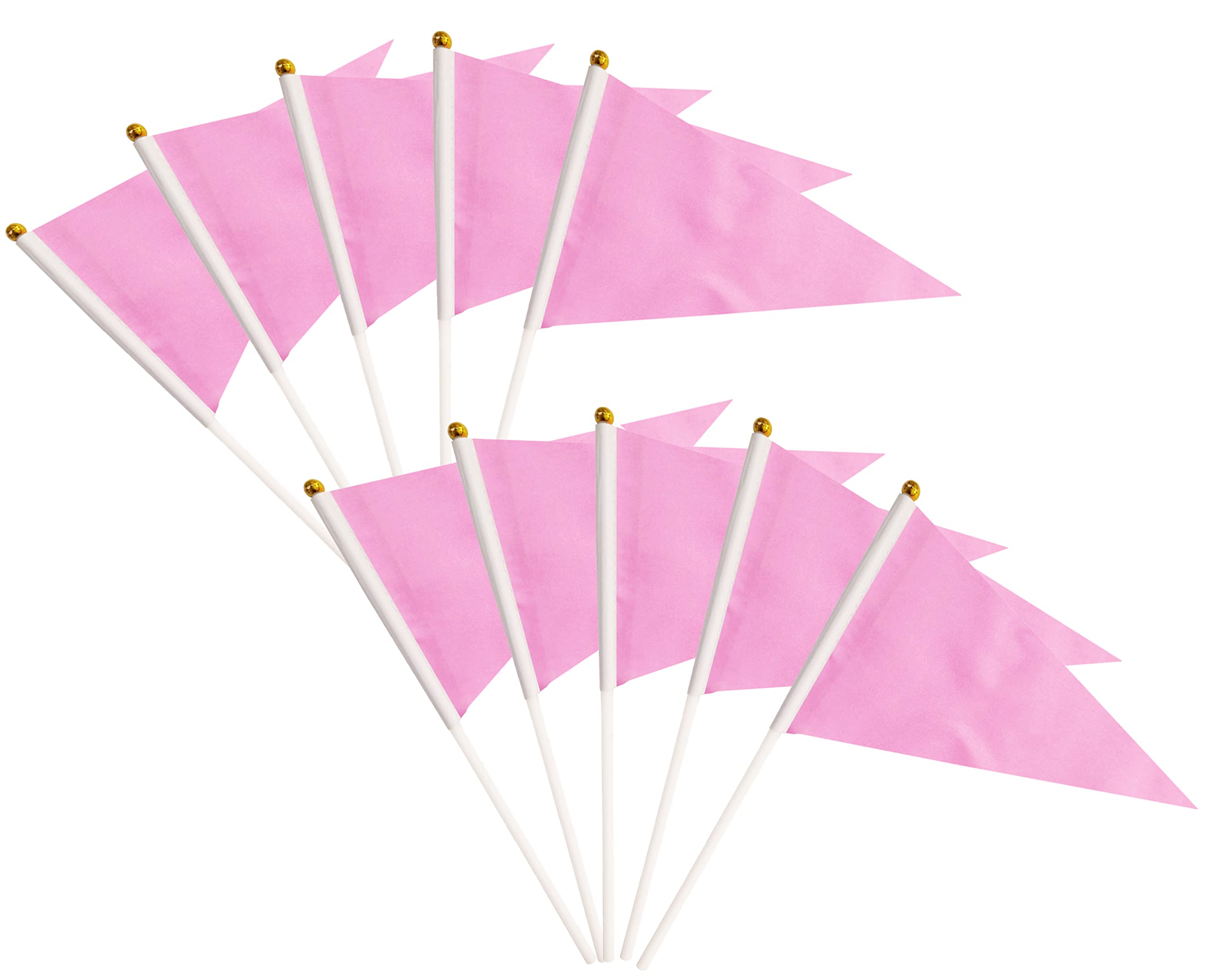 Amazon.com : 50 Pack Pink Pennant Small Mini Flags On Sticks,Hand Held ...