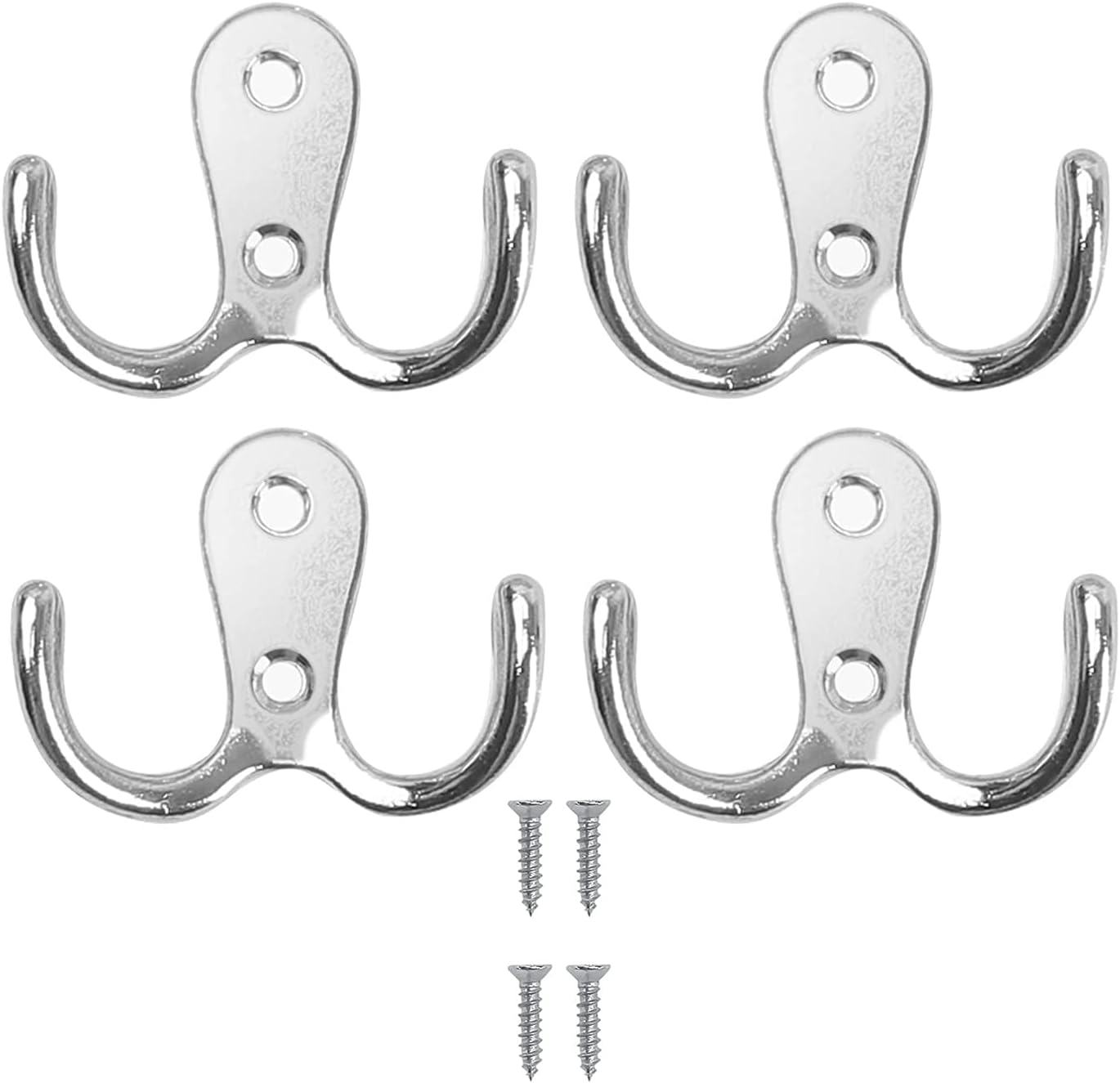Double Prong Coat Hook Robe Hooks Dual Coat Hooks Wall Mounted Hanging ...
