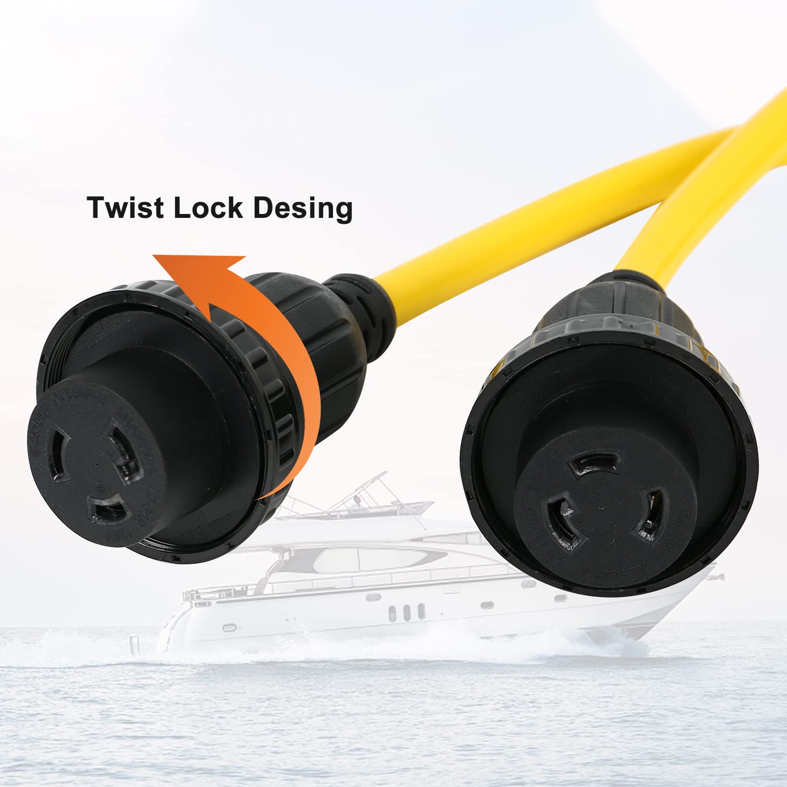 Snapklik.com : RV Marine Power Electrical Adapter, SS2-50P Male 50A Plug To