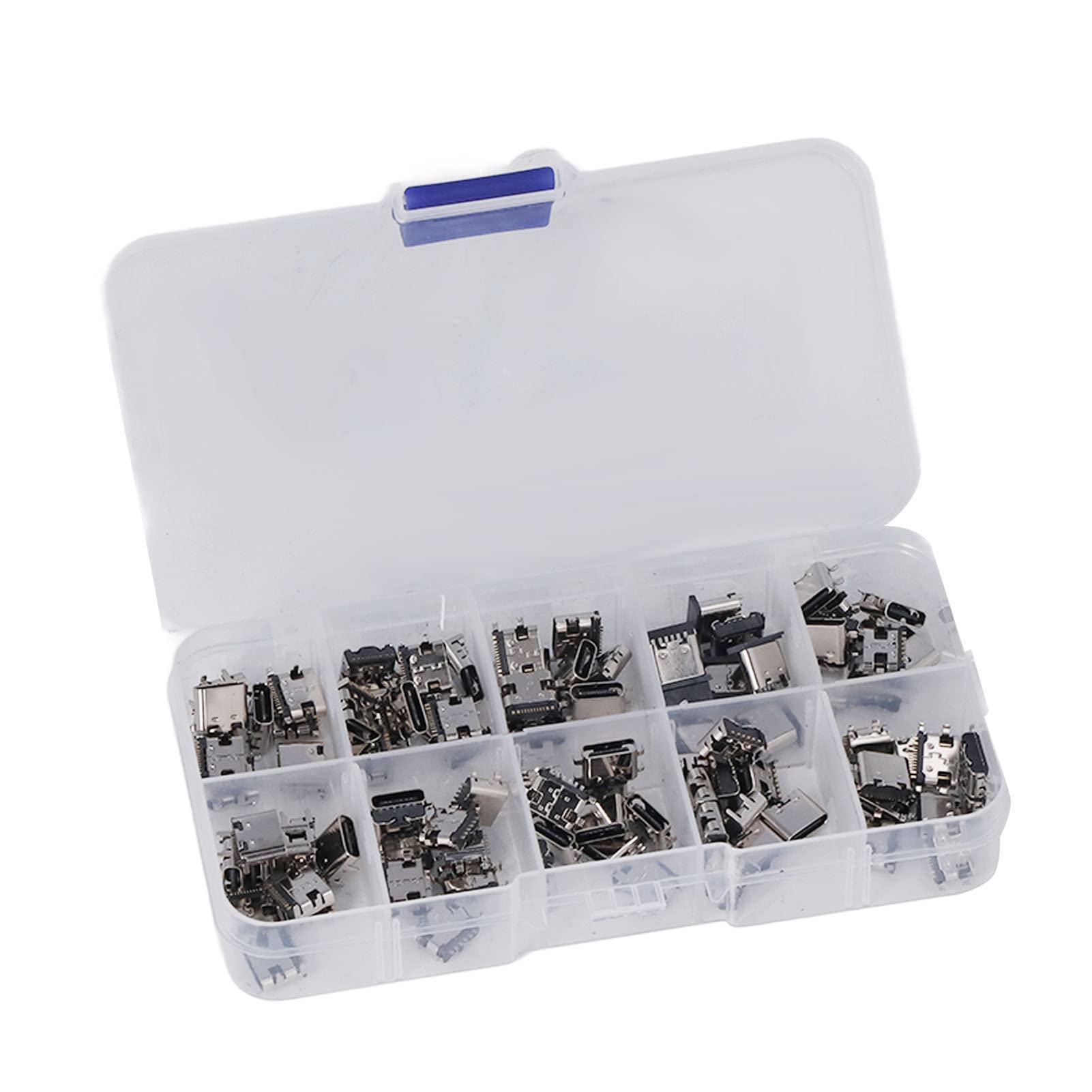 Amazon.com: 100Pcs Type C Mini USB Sockets Jack Female Plug Connector ...