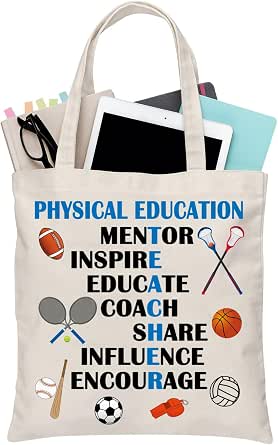 Amazon.com: BDPWSS PE Teacher Tote Bag Physical Education Teacher ...