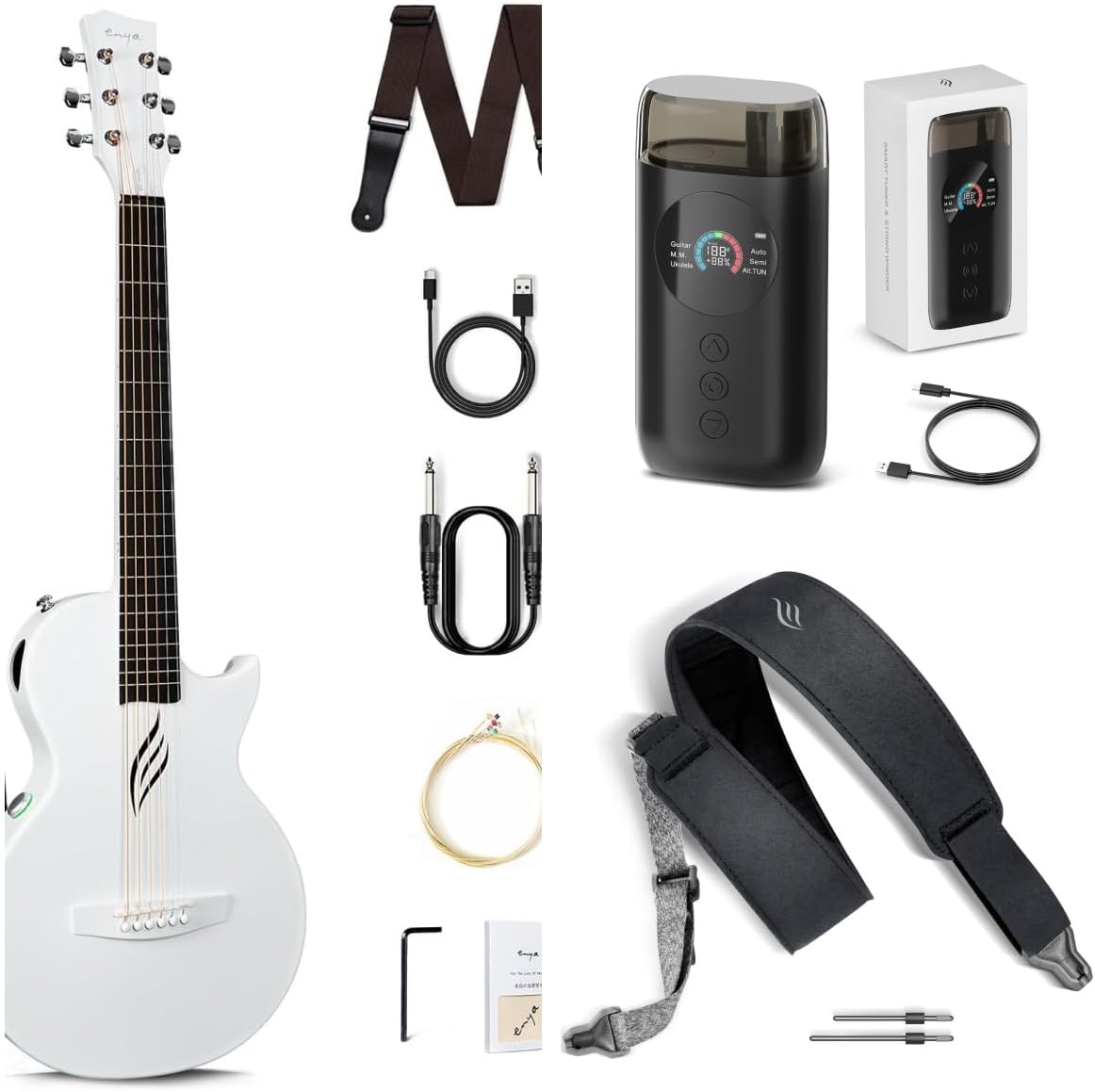 Amazon.com: Enya NOVA Go SP1 Guitarra eléctrica acústica de fibra de ...