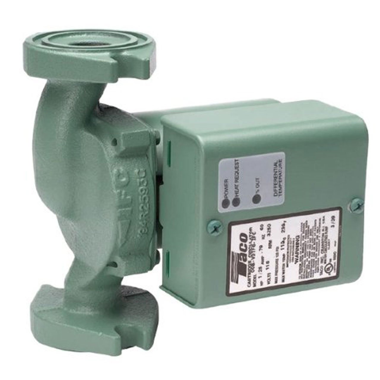 Taco 0010-VDTF3 Cast Iron Variable Speed Delta T Circulator Pump - Sump ...