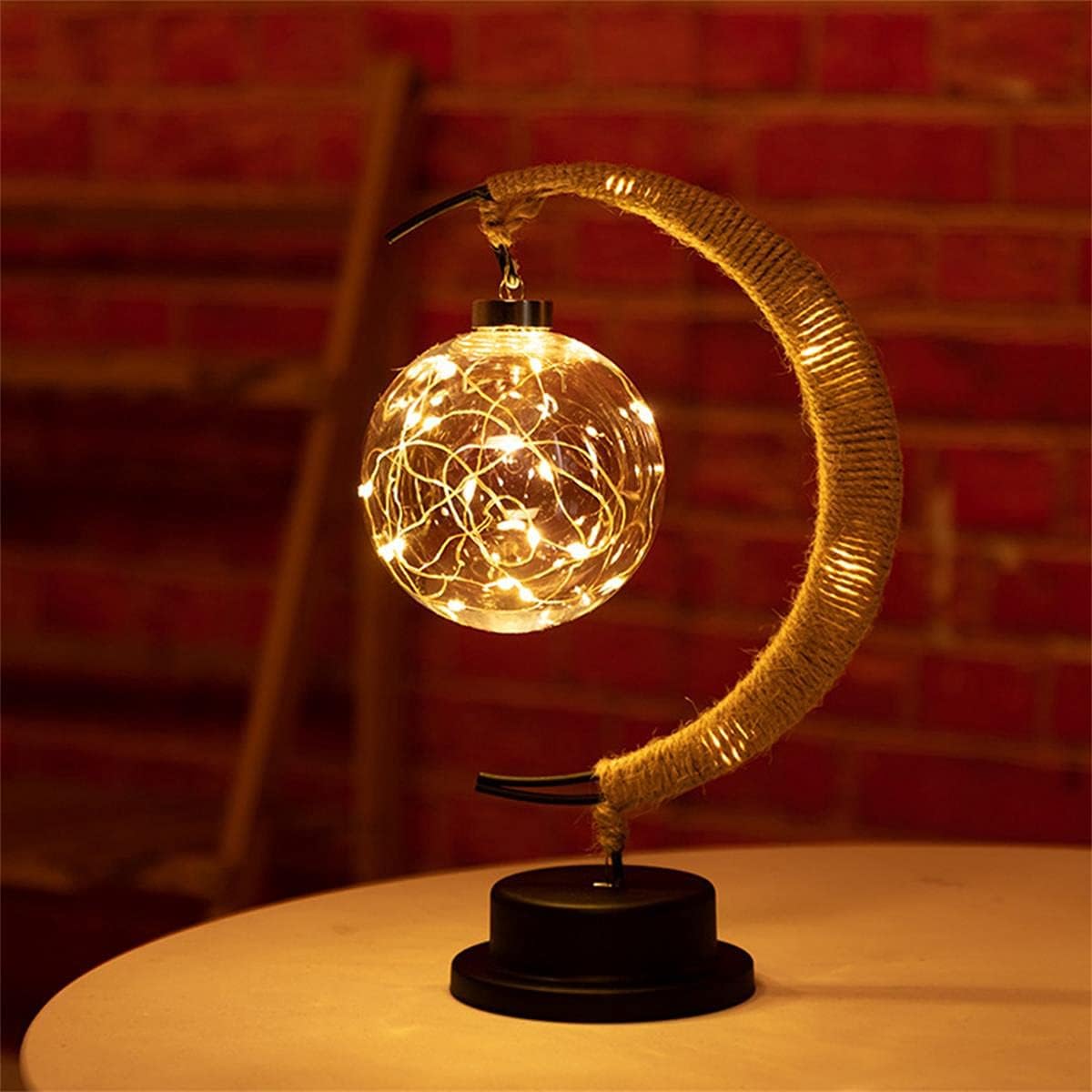 Enchanted Lunar Lamp - Hanging LED Moon Lamp with Stand, Bedroom ...