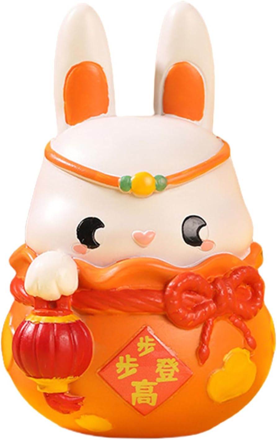 Amazon.co.jp: Kingke MidAutumn Festival ミニチュア レジン バニー 動物 フィギュア 家と庭用 ...