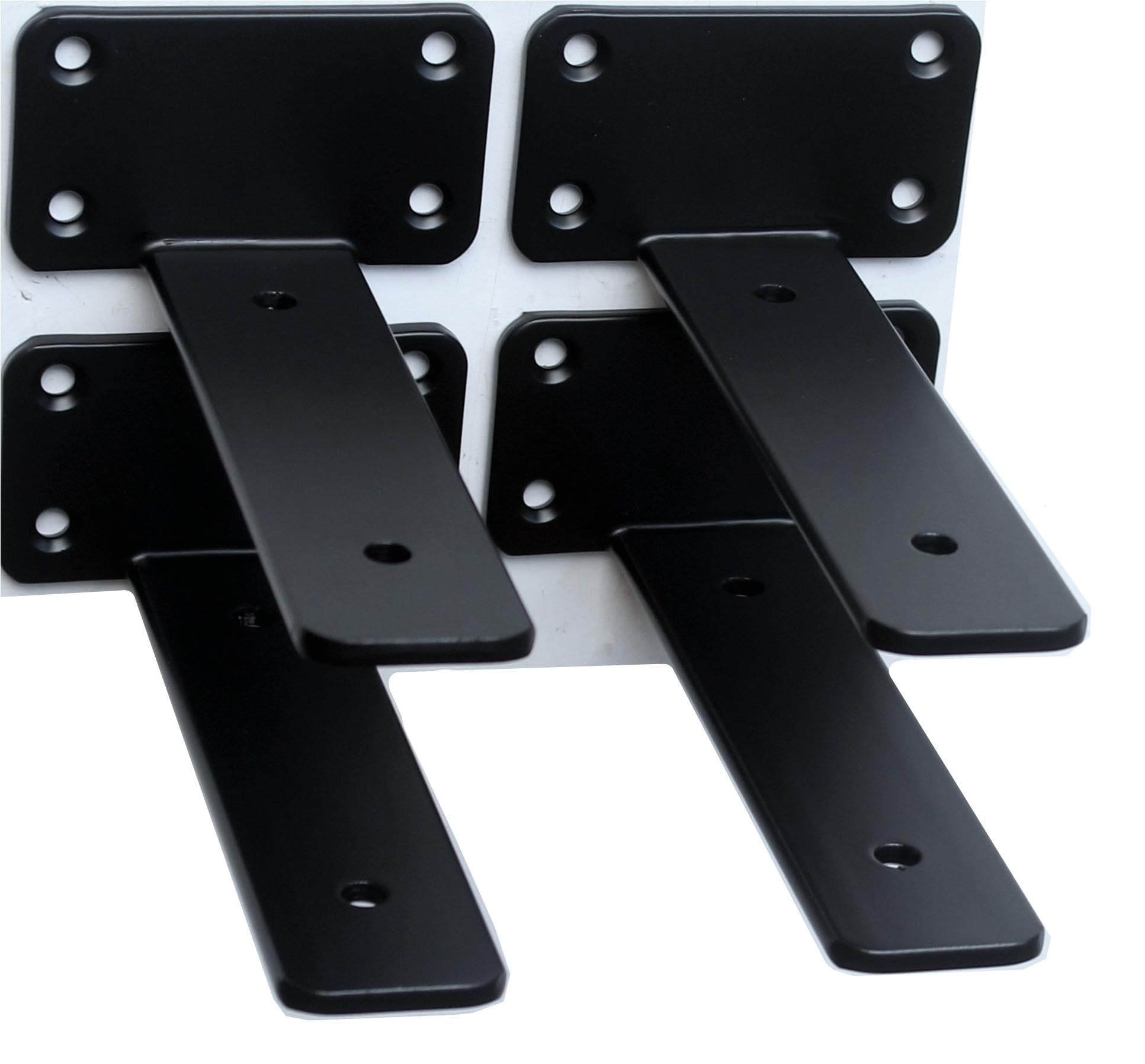 Snapklik.com : 4 Pack - 5 Inch Black Hidden L Shelf Bracket