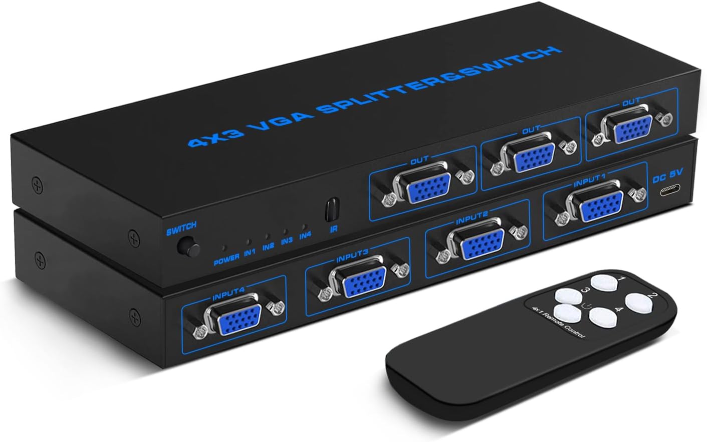 Amazon.com: 4x3 VGA Switch Video Selector Switcher Box, VGA Splitter 3 ...