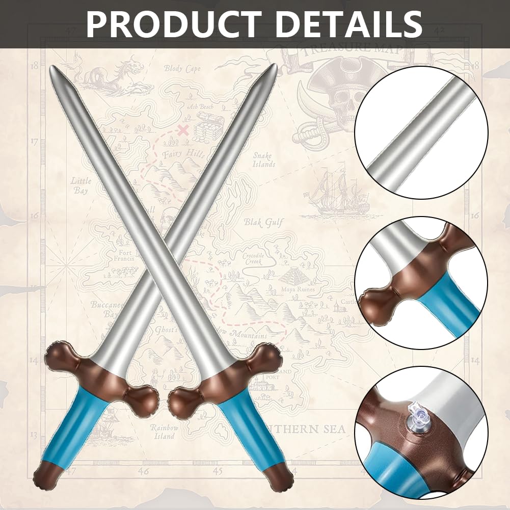 Snapklik.com : 16 Pcs Inflatable Pirates Sword 24 Inch Blow Up Swords ...